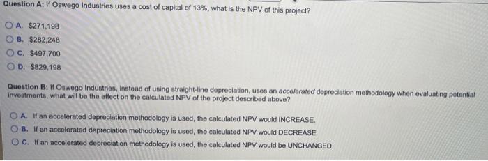 Solved Oumage industries in considering investing the | Chegg.com