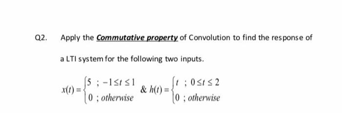 Solved 22. Apply the Commutative property of Convolution to | Chegg.com
