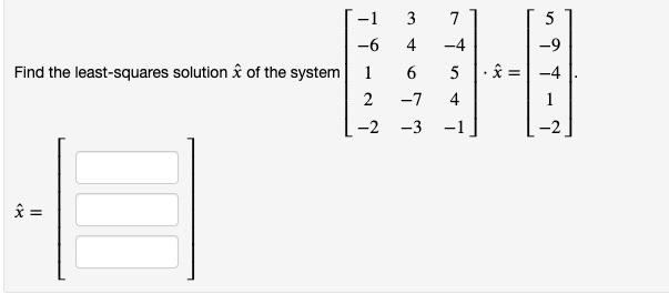 Solved Find the least-squares solution of the system 니 | Chegg.com