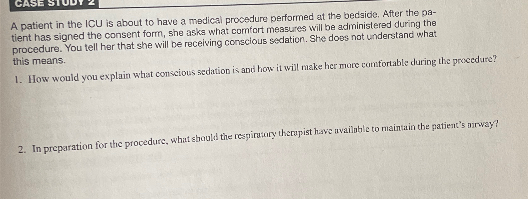 Solved A patient in the ICU is about to have a medical | Chegg.com