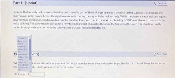 Solved Part 1 (1 point) See Hint Suppose that a candy maker | Chegg.com