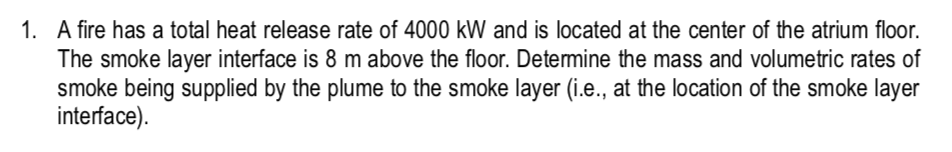 Solved A fire has a total heat release rate of 4000kW ﻿and | Chegg.com