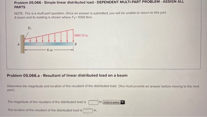 Solved Problem 05.066 - Simple linear distributed load - | Chegg.com
