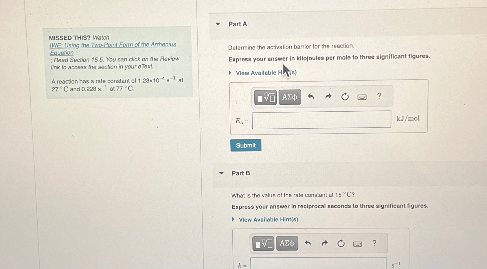 Solved MISSED THIS? WatchIWE: Using the Two-Point Form of | Chegg.com