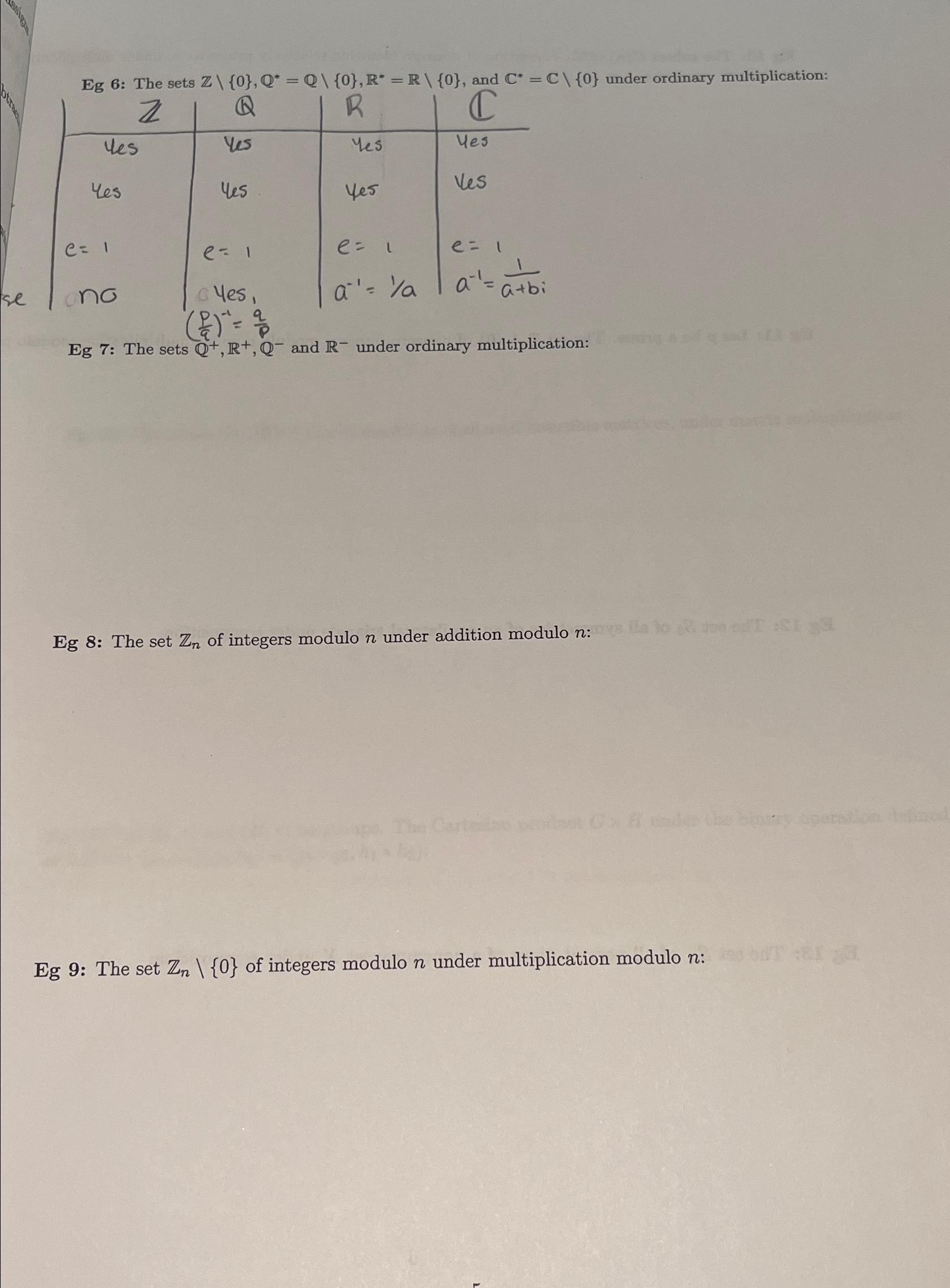 Solved Eg 6: The sets Z??{0},Q**=Q??{0},R**=R??{0}, ﻿and | Chegg.com