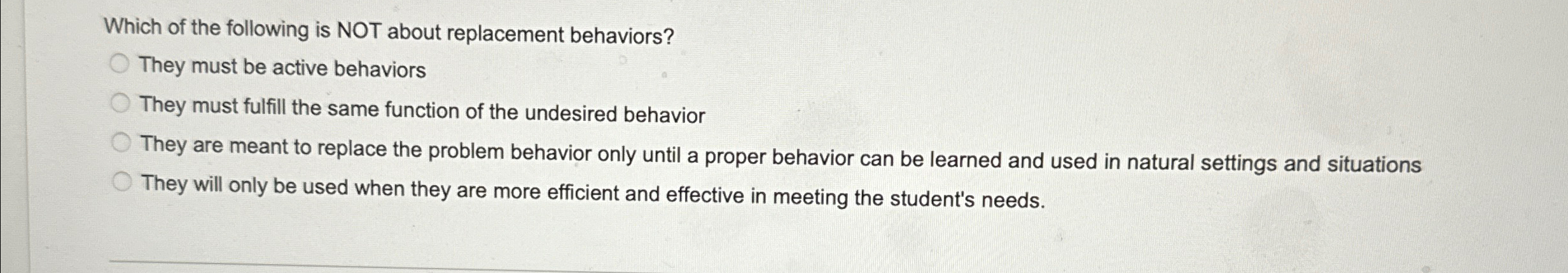 Solved Which of the following is NOT about replacement | Chegg.com