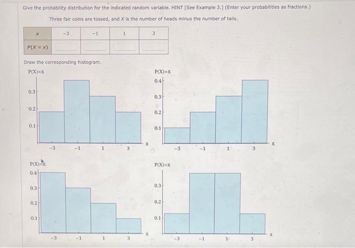 Solved Give the probability distribution for the indicated | Chegg.com