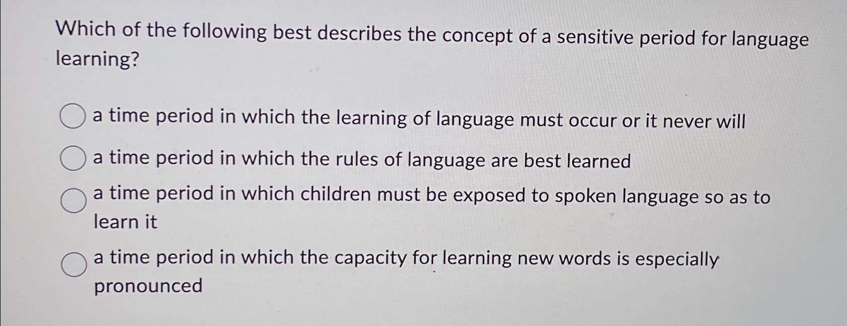 Solved Which of the following best describes the concept of | Chegg.com