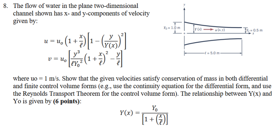 Solved where uo =1ms. ﻿Show that the given velocities | Chegg.com