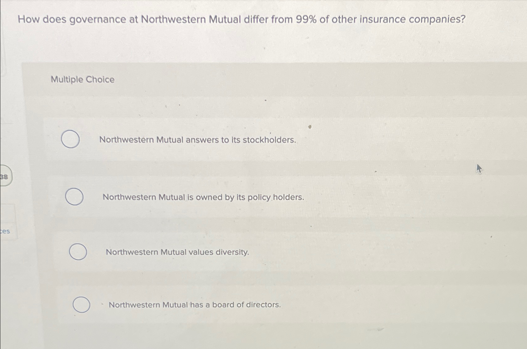 Solved How does governance at Northwestern Mutual differ | Chegg.com