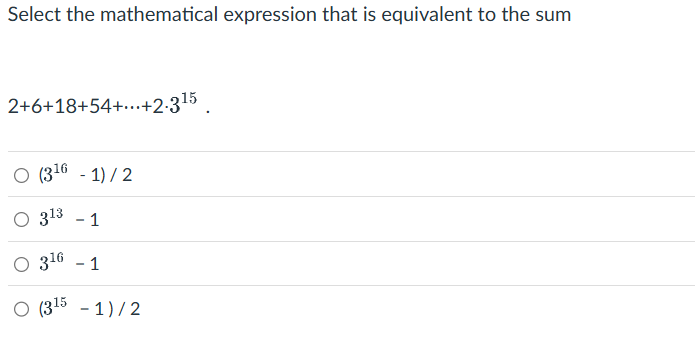 Solved Select the mathematical expression that is | Chegg.com