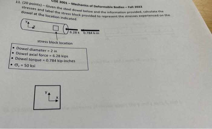 Solved 3001 - Mechanics of Deformable Bodies - Fall 2022. | Chegg.com