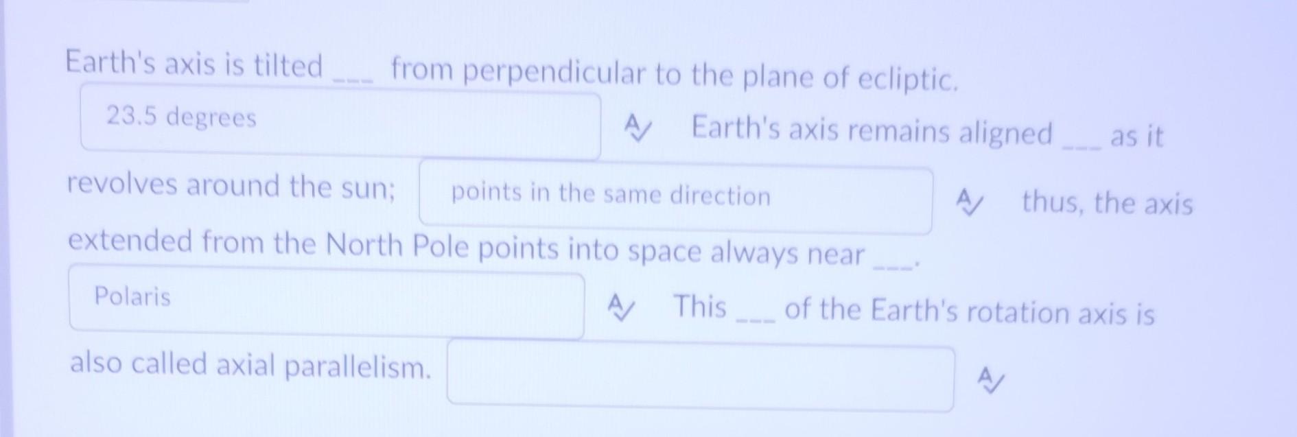 Solved Earth's axis is tilted from perpendicular to the | Chegg.com