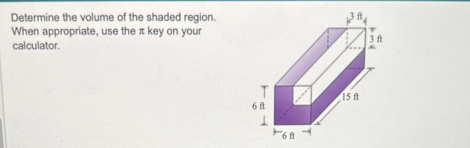 Solved Determine the volume of the shaded region. When | Chegg.com