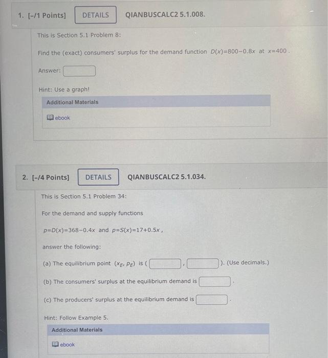 Solved This is Section 5.1 Problem 8: Find the (exact) | Chegg.com