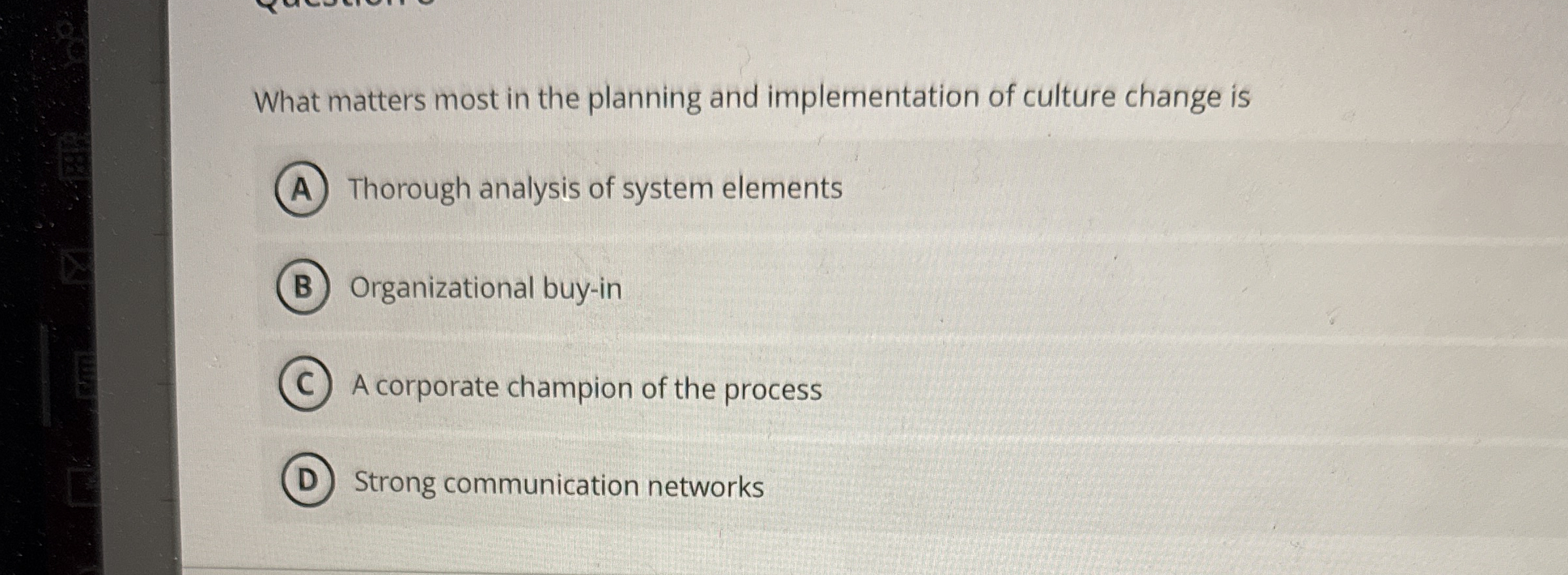 Solved What matters most in the planning and implementation | Chegg.com