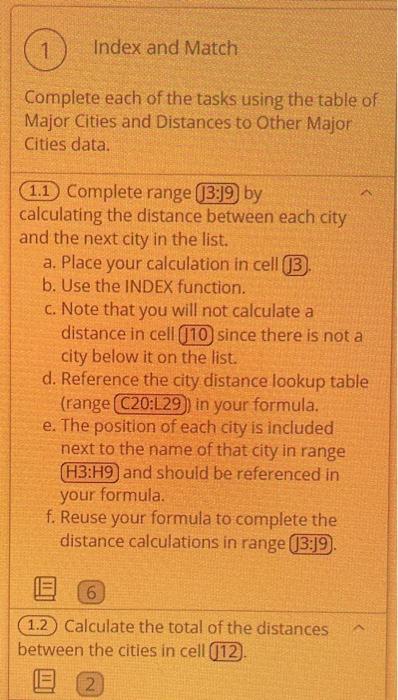 Solved Index and Match Complete each of the tasks using | Chegg.com