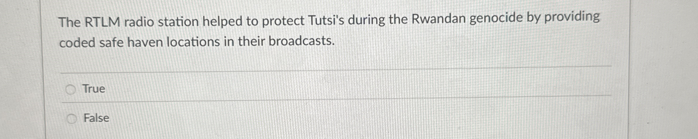 Solved The RTLM radio station helped to protect Tutsi's | Chegg.com