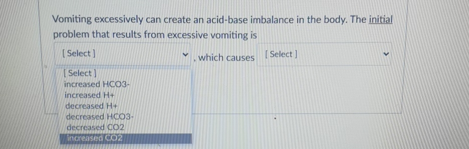 Solved Vomiting excessively can create an acid-base | Chegg.com