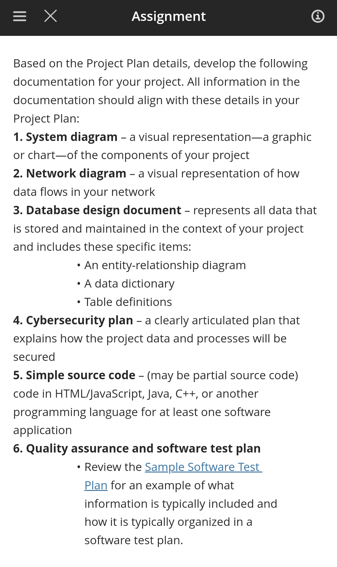 Based on the Project Plan details, develop the | Chegg.com
