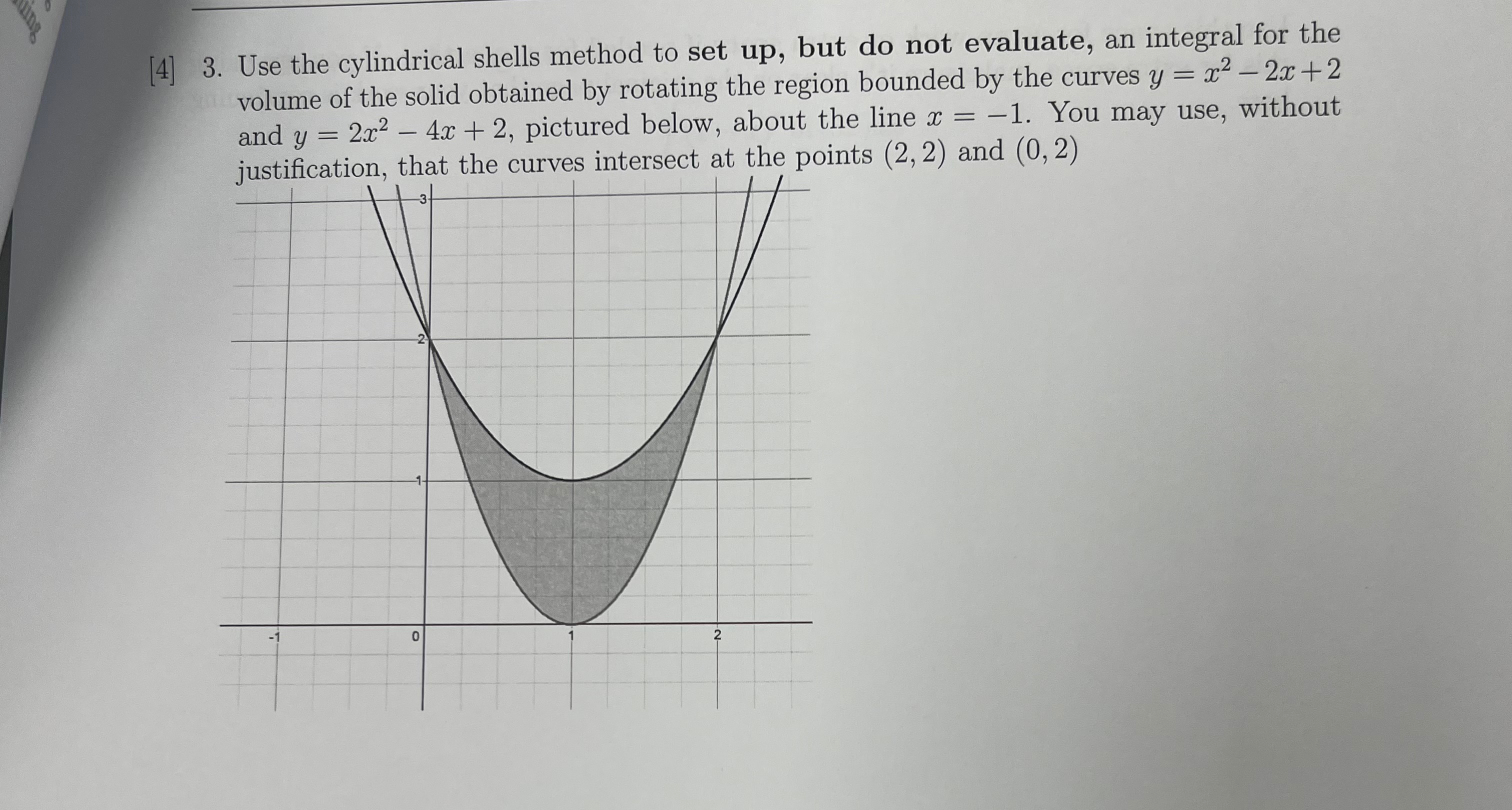 Solved [4] 3. ﻿Use the cylindrical shells method to set up, | Chegg.com