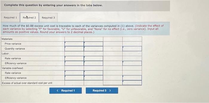 Solved Problem 9 20 Algo Basic Variance Analysis The Chegg