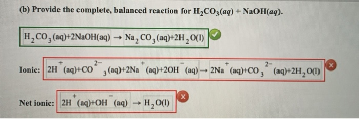 Solved (b) Provide the complete, balanced reaction for | Chegg.com