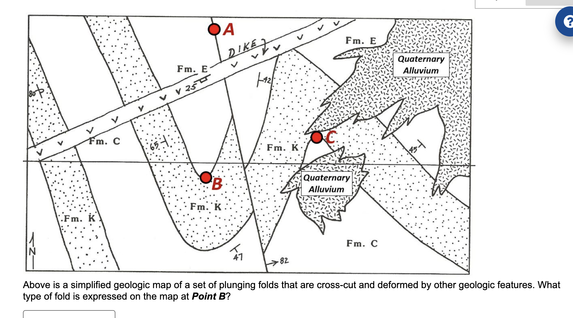 Solved Above is a simplified geologic map of a set of | Chegg.com