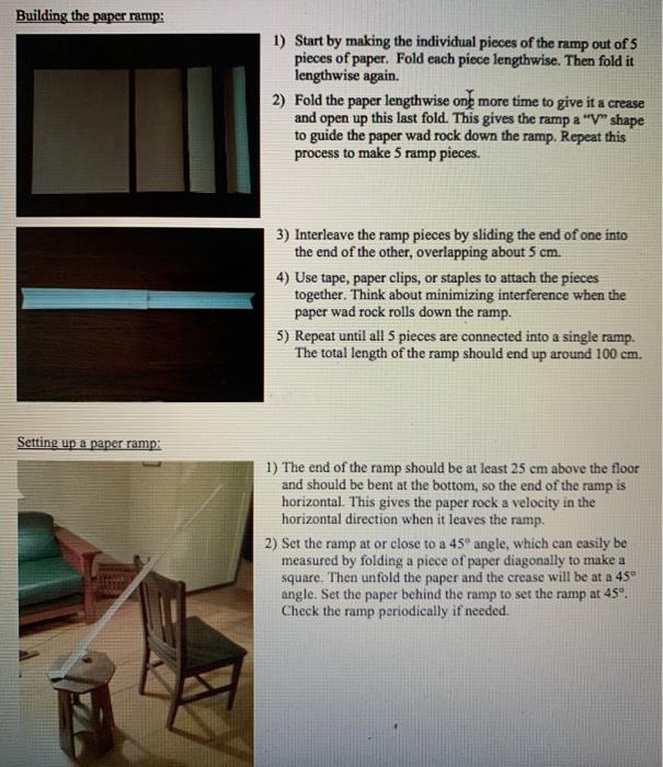 Building the paper ramp: 1) Start by making the | Chegg.com