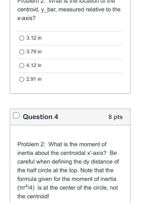 Solved centroid, y_bar, measured relative to the x-axis? | Chegg.com