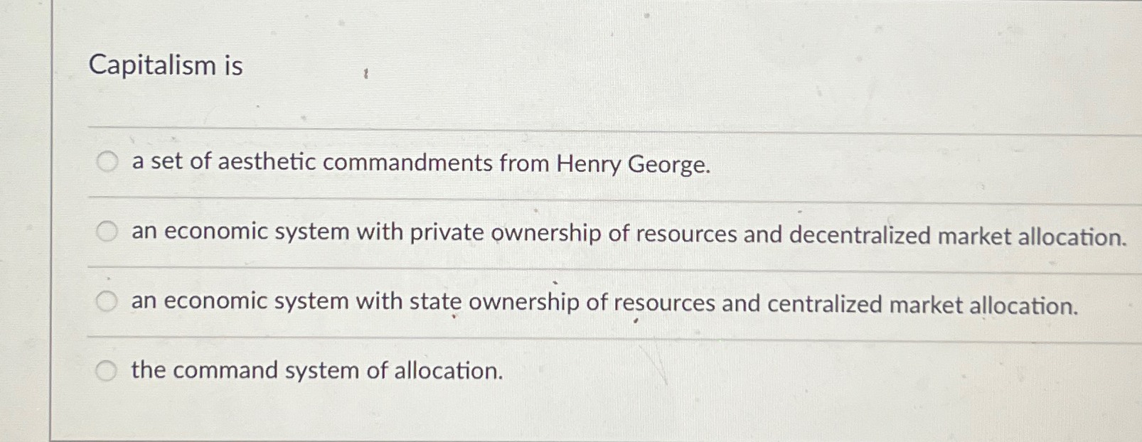 Solved Capitalism isa set of aesthetic commandments from | Chegg.com