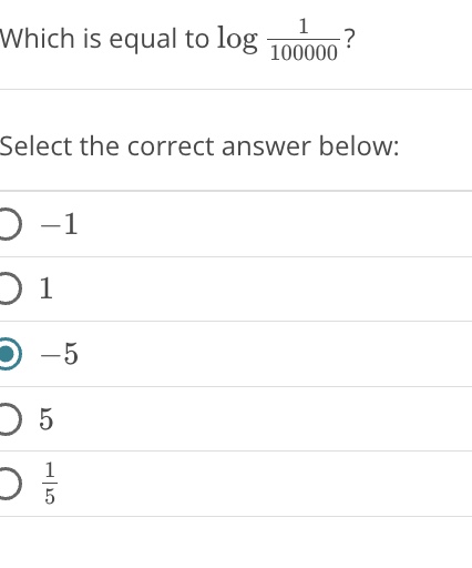 Solved 11Which is equal to log(1100000)?Select the correct | Chegg.com