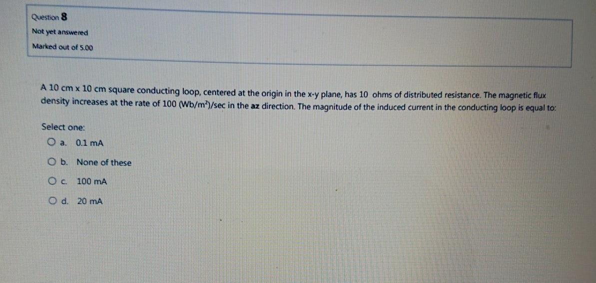 Solved A 10 cm×10 cm square conducting loop, centered at the | Chegg.com