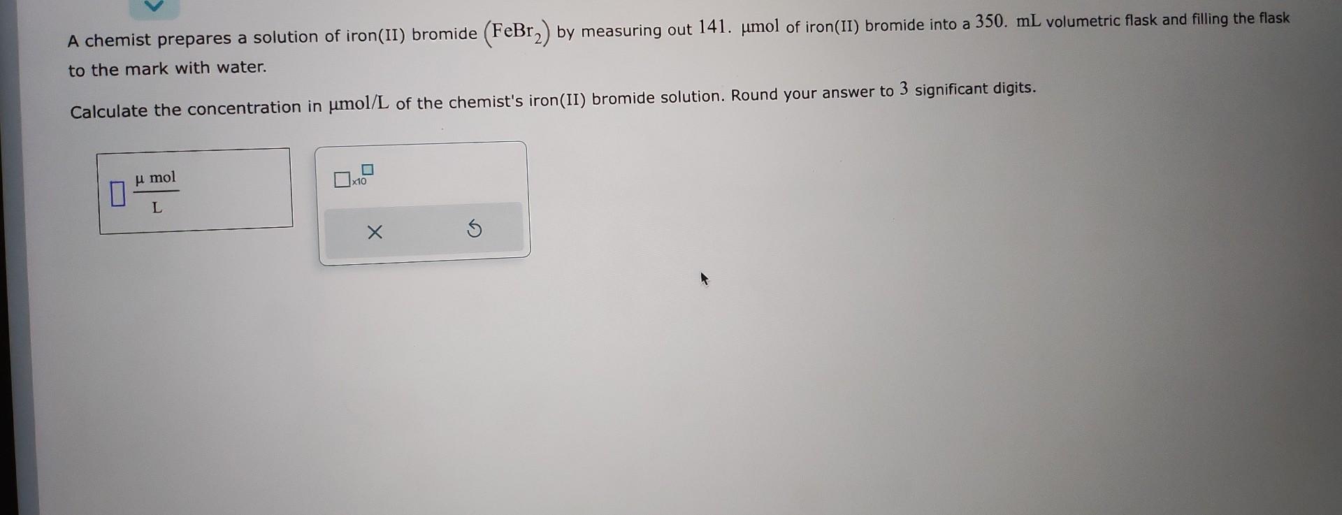 Solved A chemist prepares a solution of Iron(ii) | Chegg.com