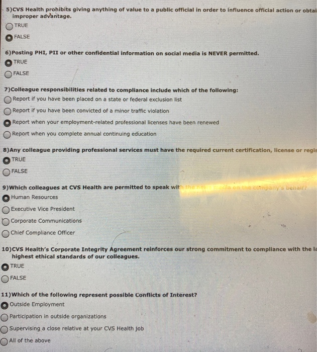 Solved 5 CVS Health Prohibits Giving Anything Of Value T