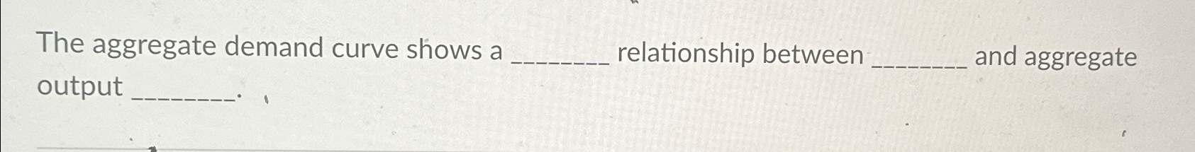 Solved The aggregate demand curve shows a relationship | Chegg.com