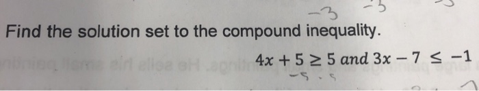 Find the solution set to the compound inequality -1 | Chegg.com