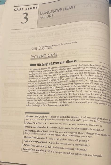 Solved History of Present Illness HS. perecoted to the ER | Chegg.com