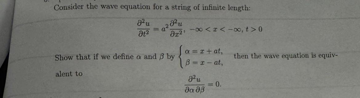 Solved Consider the wave equation for a string of ﻿infinite | Chegg.com