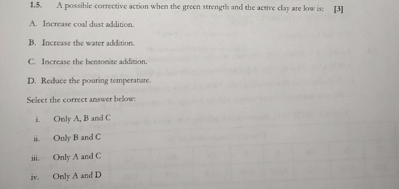 Solved 1.5. ﻿A possible corrective action when the green | Chegg.com