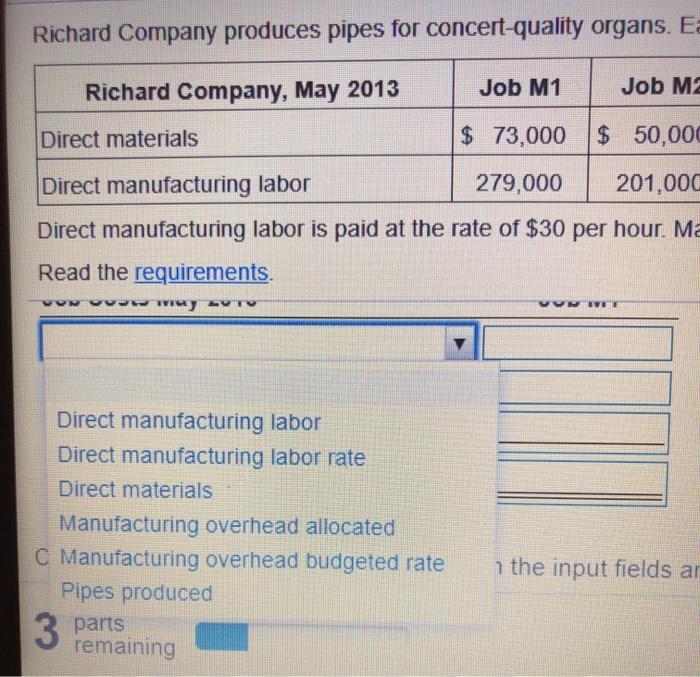 Solved Direct materials Richard Company produces pipes for | Chegg.com