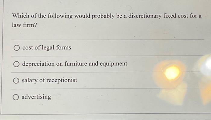 Solved Which of the following would probably be a | Chegg.com