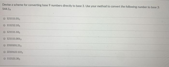 Solved Devise a scheme for converting base 9 numbers | Chegg.com