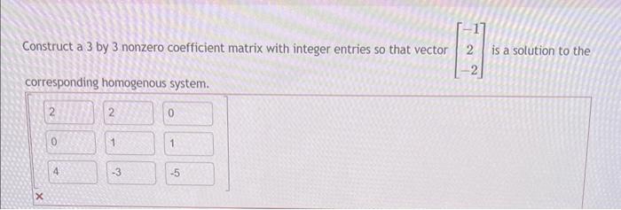 Solved Construct a 3 by 3 nonzero coefficient matrix with | Chegg.com