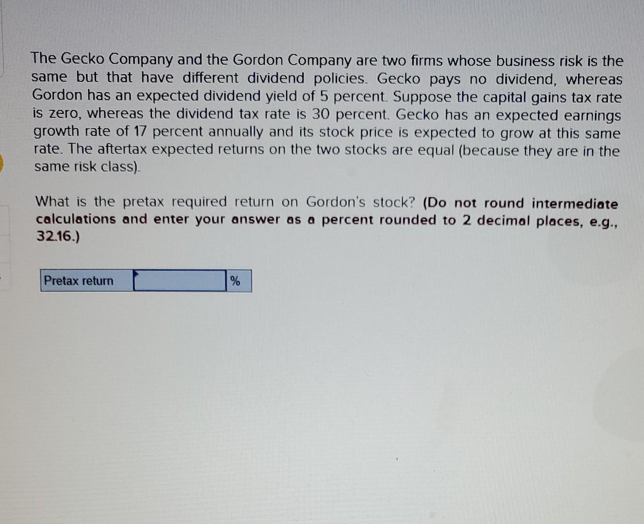 Solved The Gecko Company and the Gordon Company are two | Chegg.com