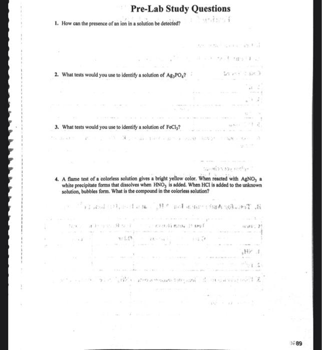 Solved Pre-Lab Study Questions 1. How can the presence of an | Chegg.com