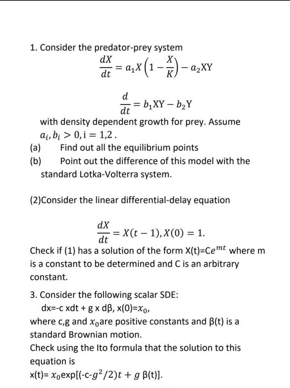 Solved Consider the predator-prey | Chegg.com
