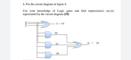Solved 6. For the circuit diagram in figure 6. Use your | Chegg.com