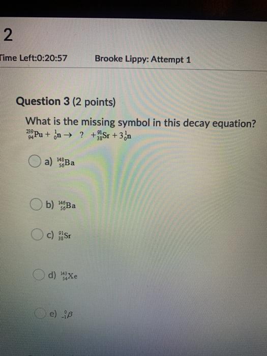 Solved 2 Time Left:0:20:57 Brooke Lippy: Attempt 1 Question | Chegg.com