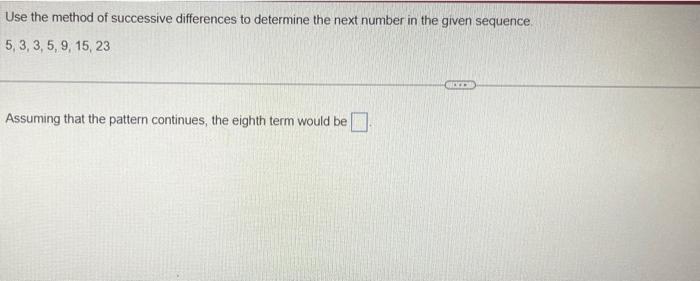 Solved Use the method of successive differences to determine | Chegg.com
